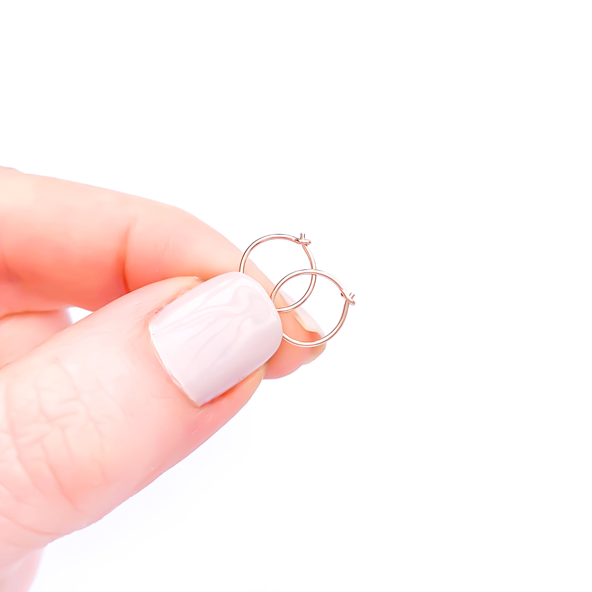 Small Rose Gold Hoop Earrings Tiny Rose Gold Filled Hoops - Etsy