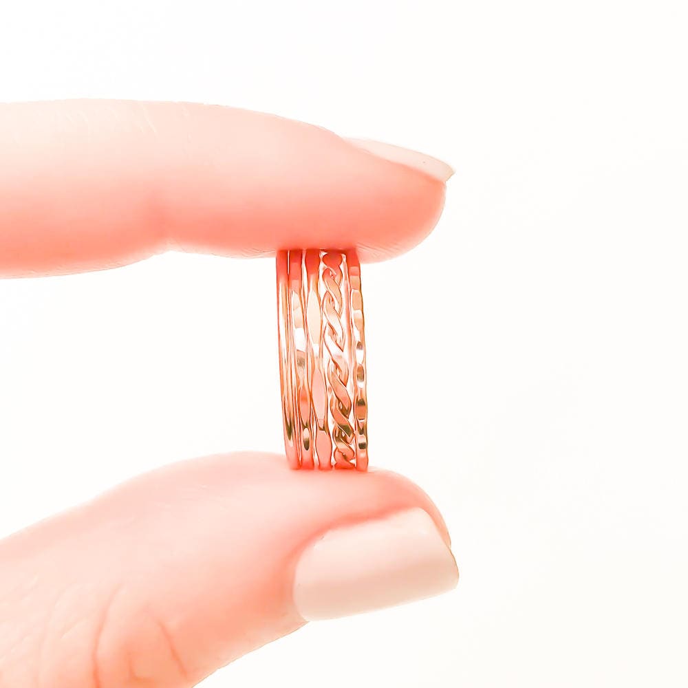 Rose Gold Stacking Rings 14K Rose Gold Filled Rings for - Etsy