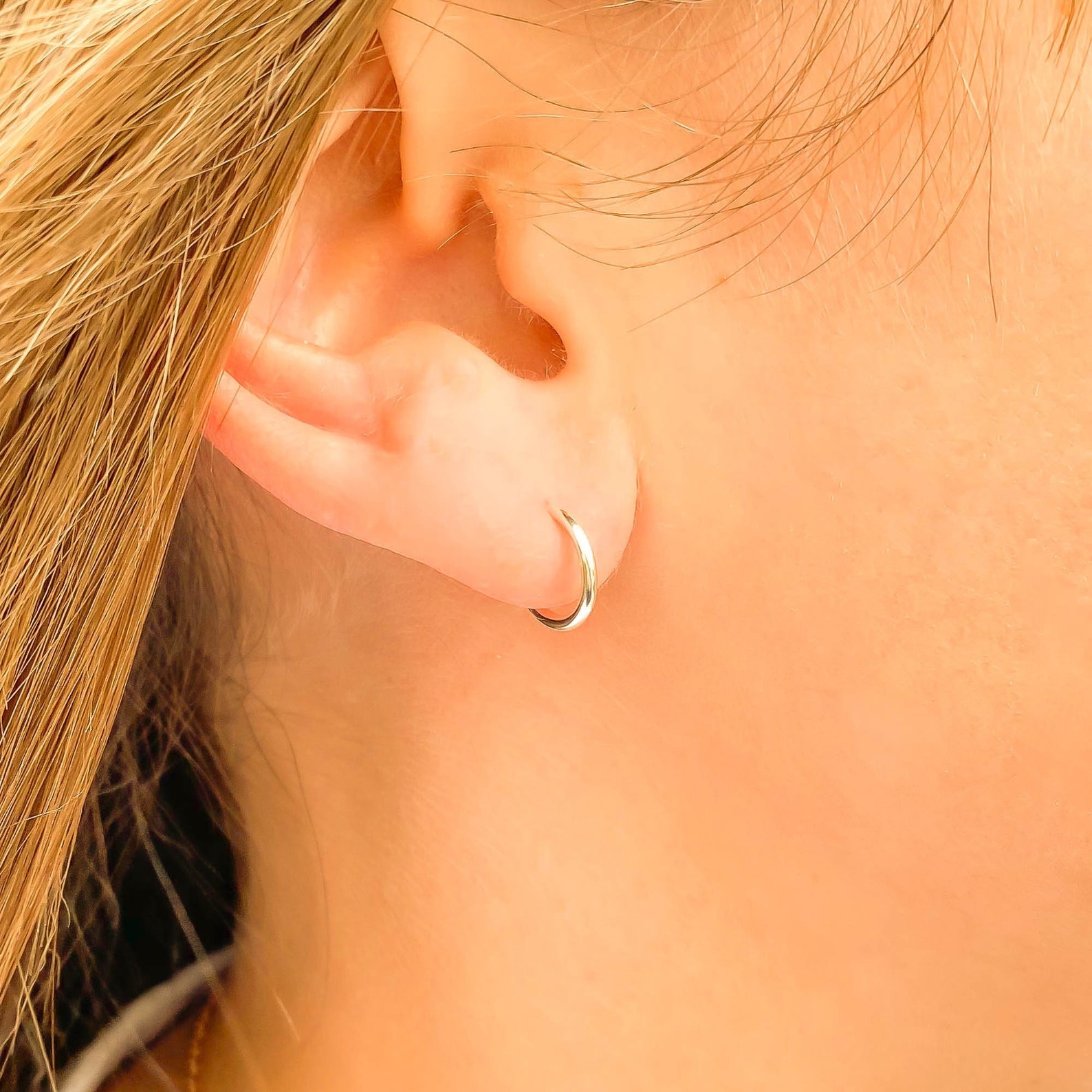Mini Silver Hoop Earrings Sterling Silver Hoops Simple | Etsy