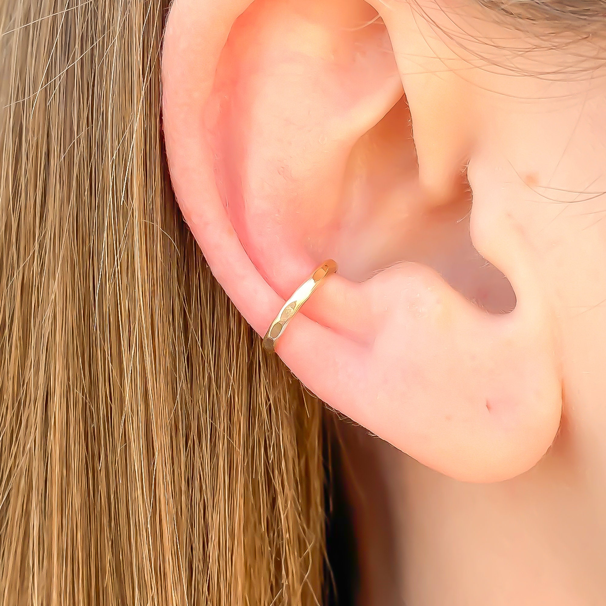 14K Gold Filled Ear Cuff Cuff Earrings Non Pierced Facet Ear - Etsy