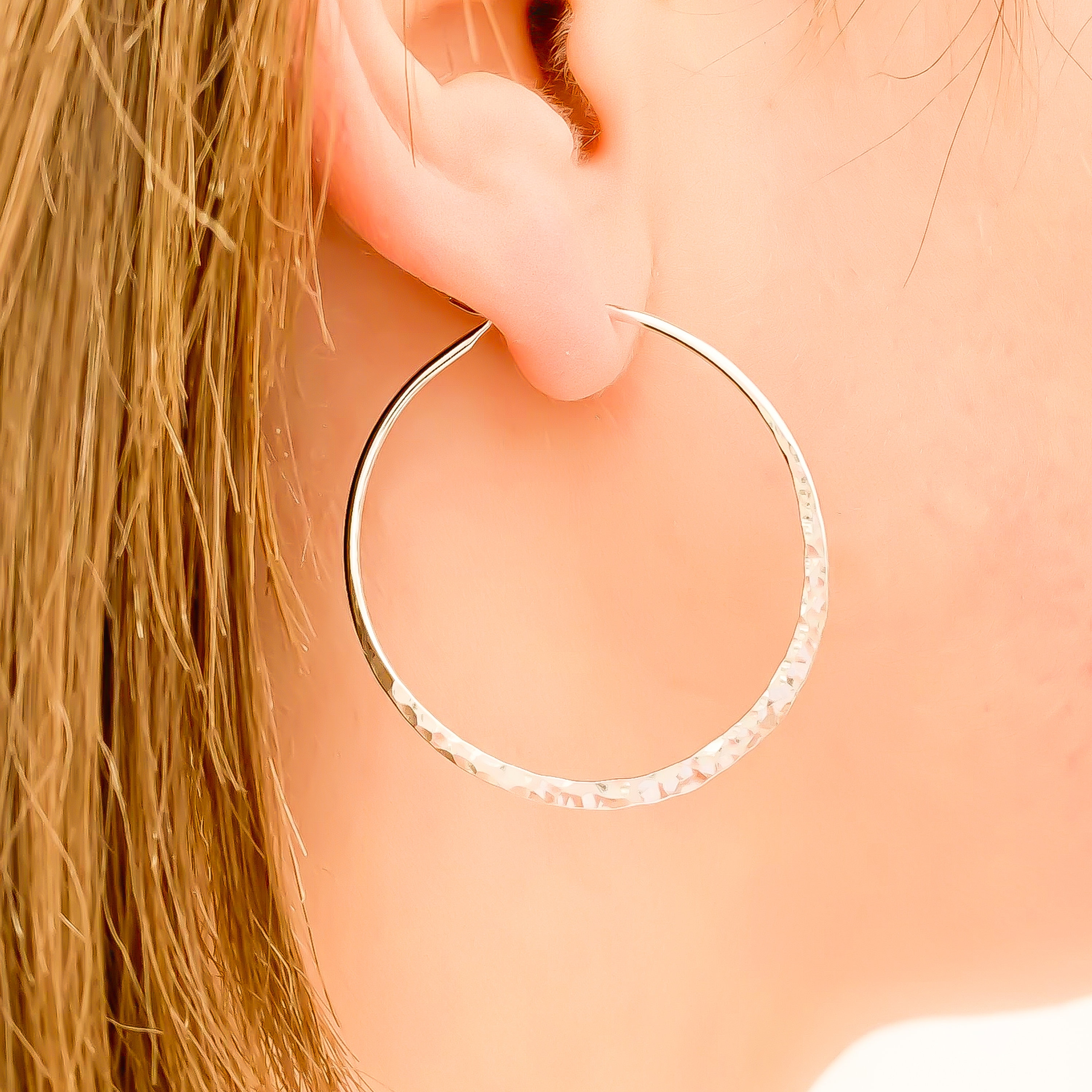 Minimalist Hoop Jewelry Large Wire Hoop Earrings Silver - Etsy Australia