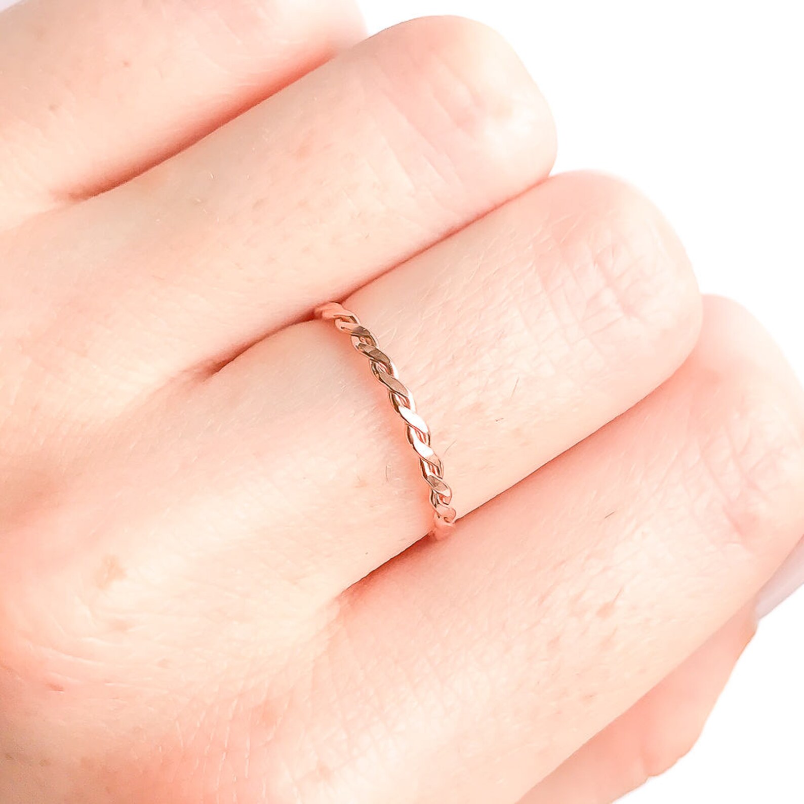 Twist Stacking Ring Rose Gold Stackable Rings Rose Gold - Etsy