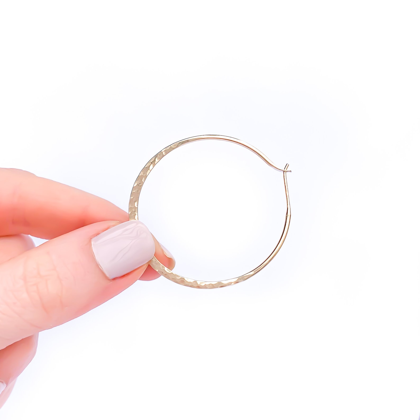 Minimalist Hoop Jewelry Large Wire Hoop Earrings 14K | Etsy