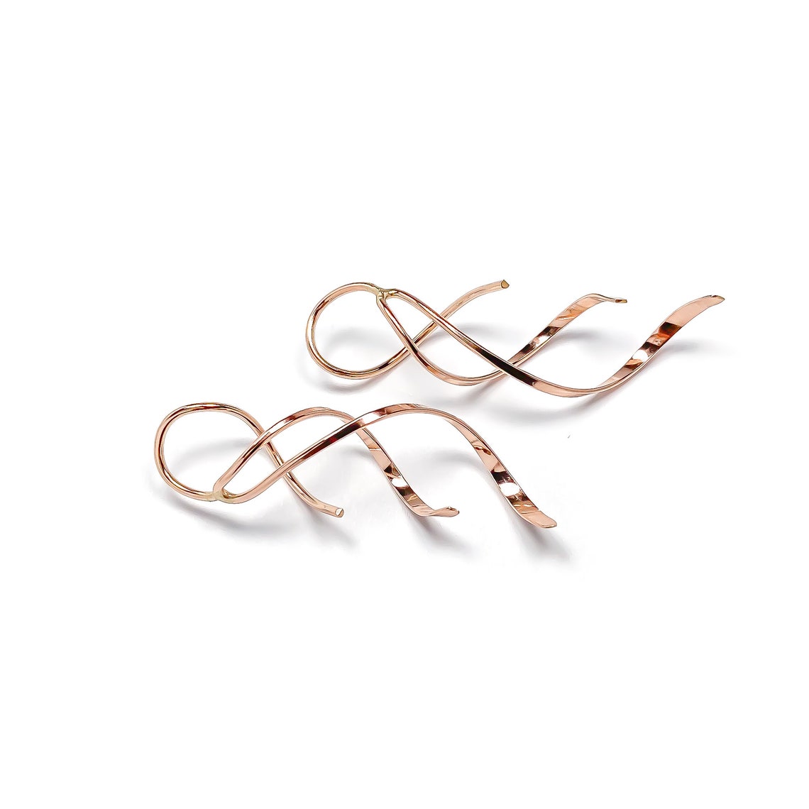 Rose Gold Threader Earrings Rose Gold Earrings Rose Gold - Etsy