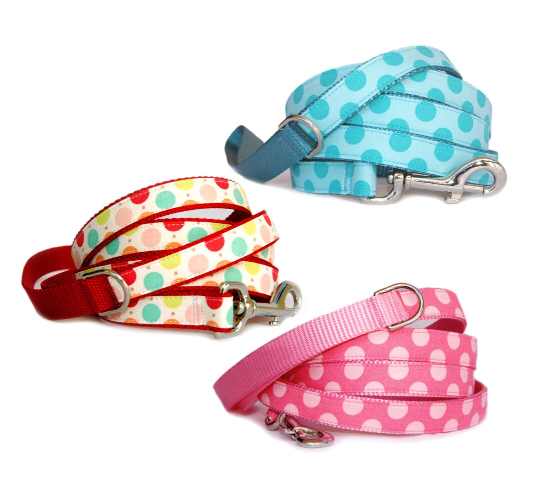 Cute Dog Leash Polka Dots Pet Leash Pink Dog Leash Red Dog Leash ...
