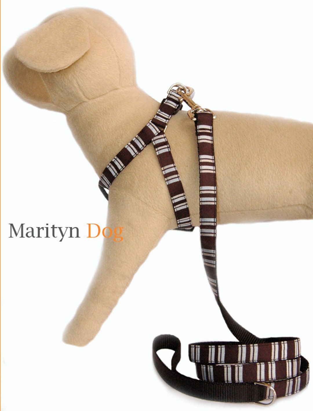 Men's Stripe Dog Harness Black Pouder Blue Stripe Boy Pet Harness Small ...