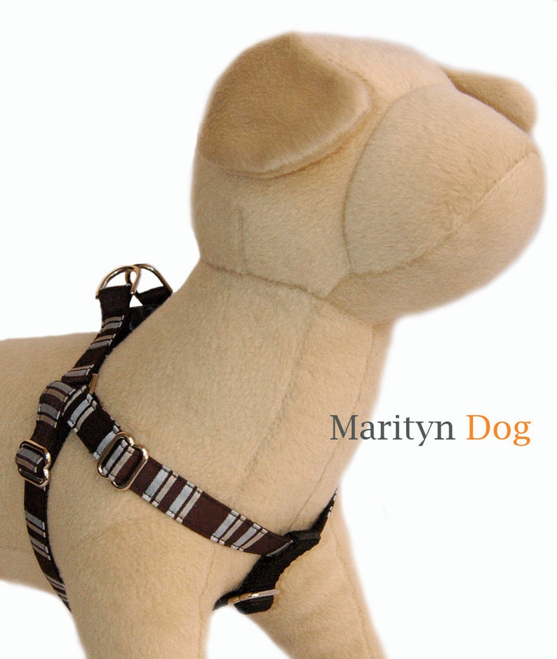 Men's Stripe Dog Harness Black Pouder Blue Stripe Boy Pet Harness Small ...