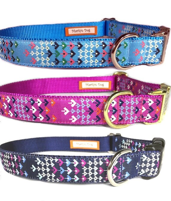 Geometric Dog Collar Tuquoise Blue Ruby Pink Navy Wine Red 1 - Etsy