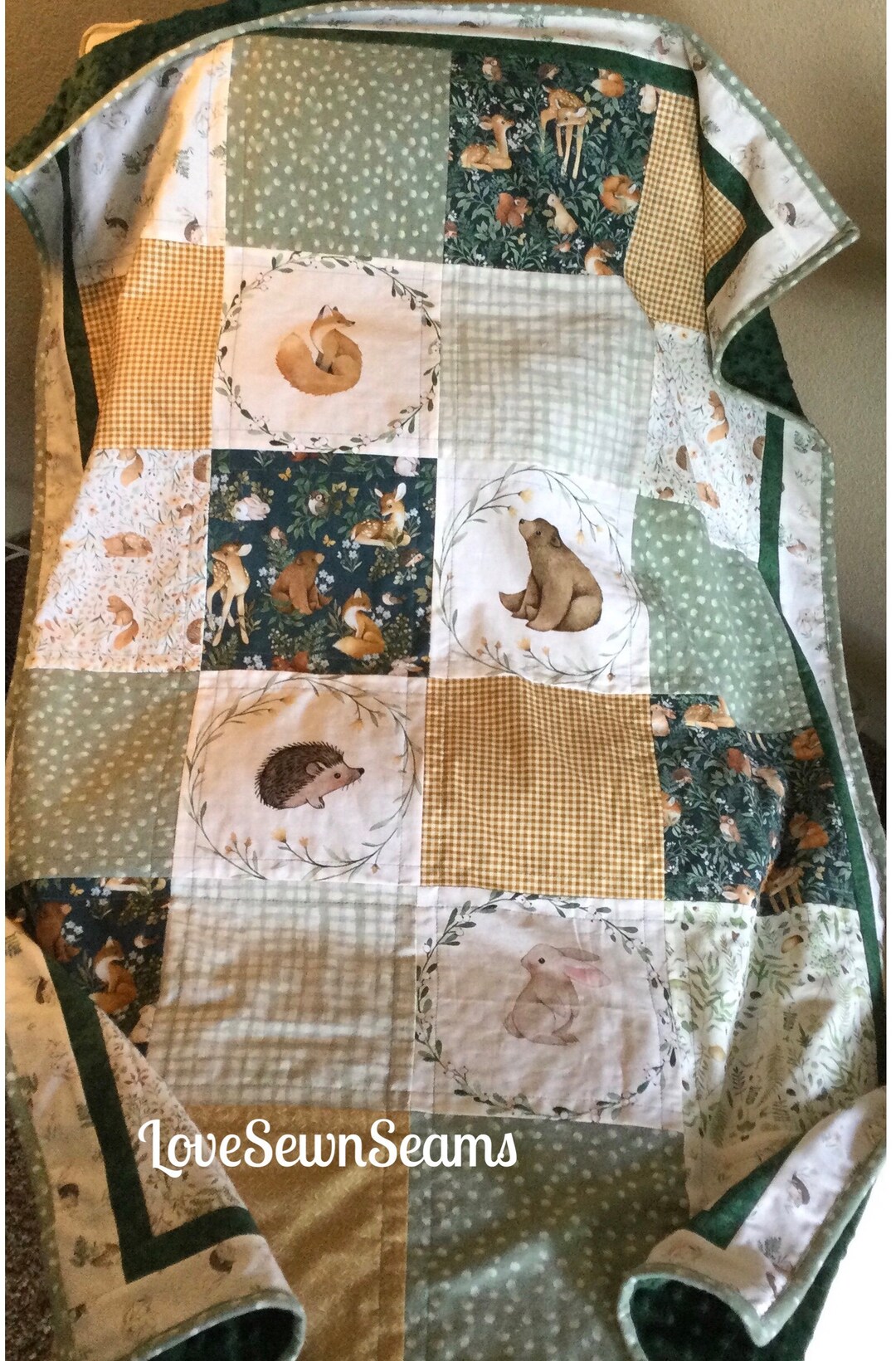 LITTLE Fawn and Friends Quilt/forest Friends/woodland Quilt/handmade in ...