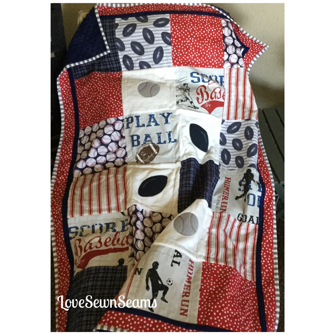 Sports Quilt/football Quilt/baseball Quilt/baseball Baby Quilt - Etsy