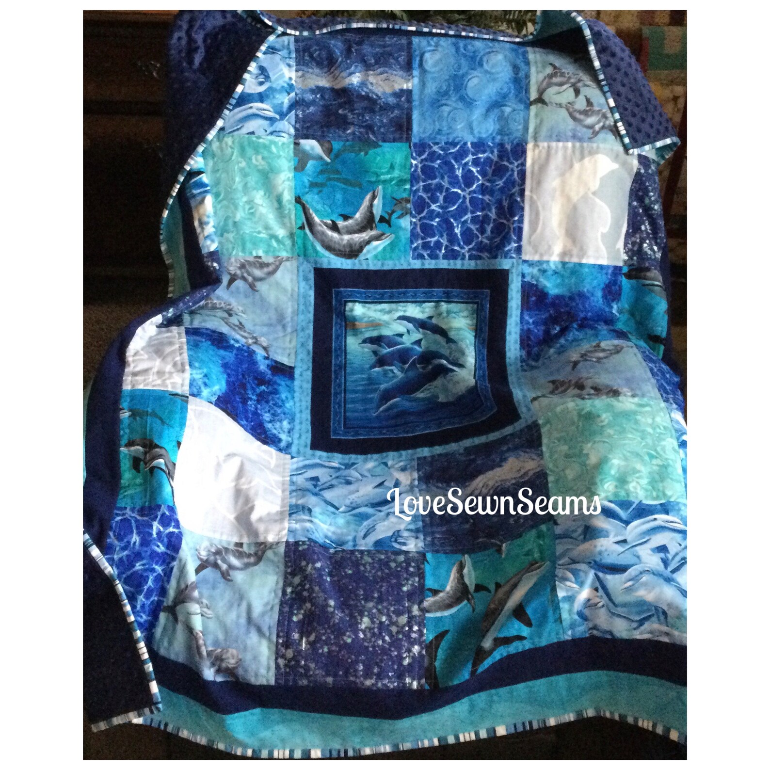MADE TO ORDER: Dolphin Quilt/ocean Quilt/dolphin/dolphin Baby - Etsy