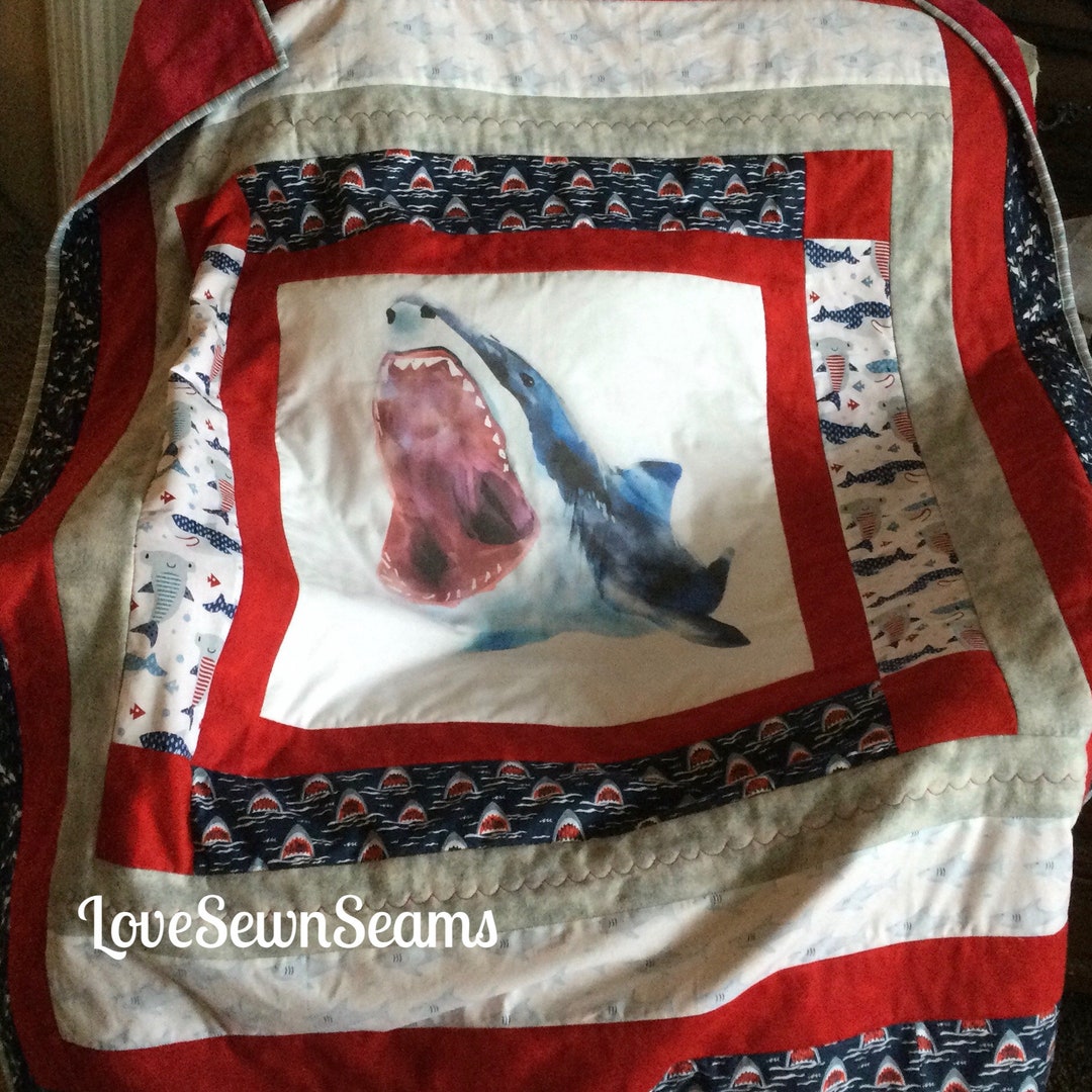 SHARK Quilt/jaws Quilt/great White Quilt - Etsy