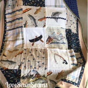 Nature Quilt/lake House Quilt/outdoor Quilt/gone Fishing Quilt/handmade ...