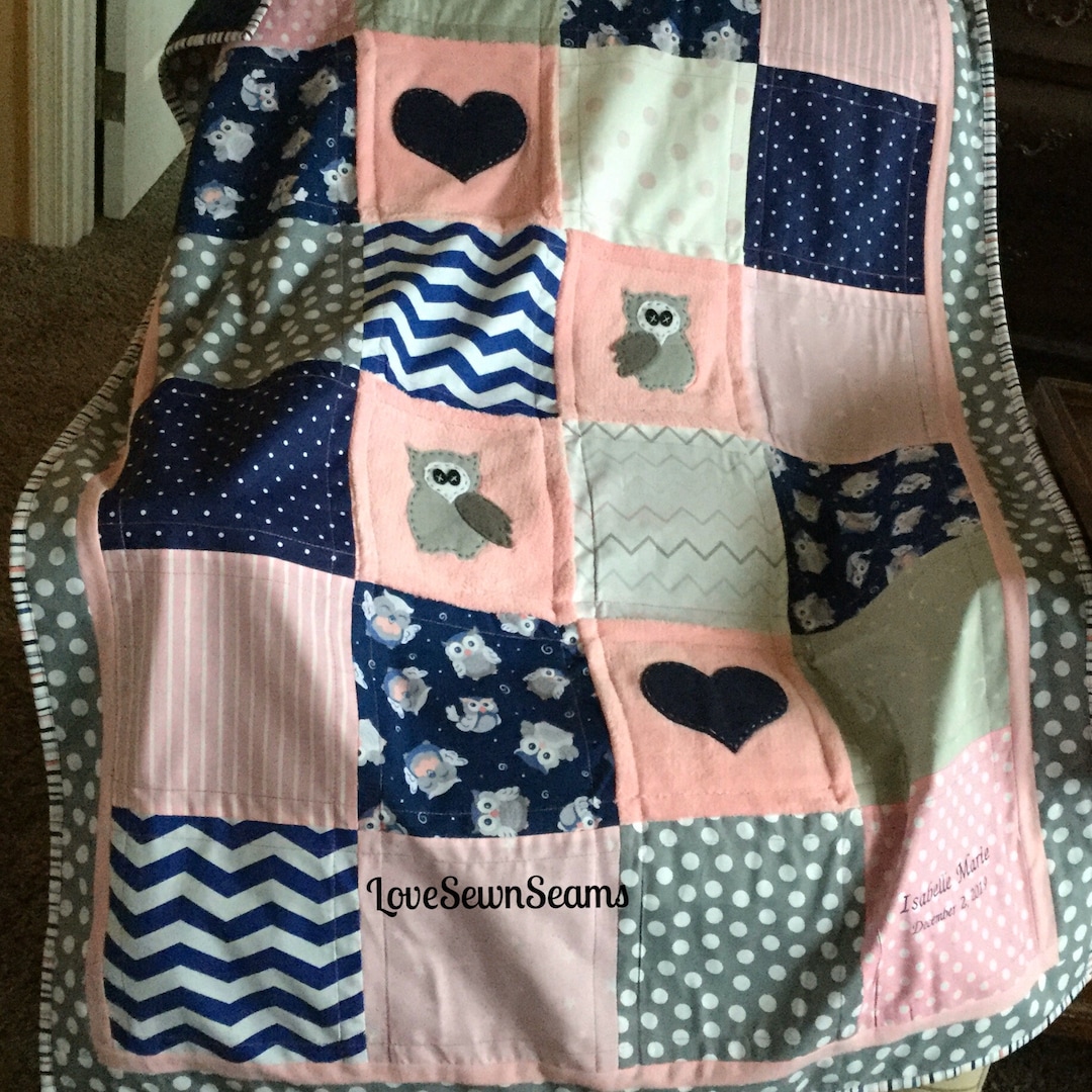 OWL BABY Quilt/owl Quilt/owls/handmade Baby Quilt/baby Quilt/owl - Etsy