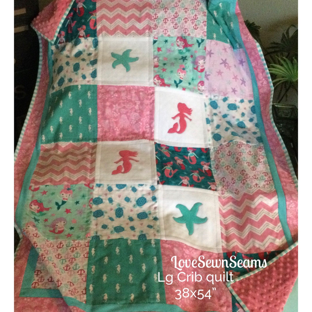 MADE to Order/mermaid Quilt/sea Turtle Quilt//sea Life Quilt/coastal ...