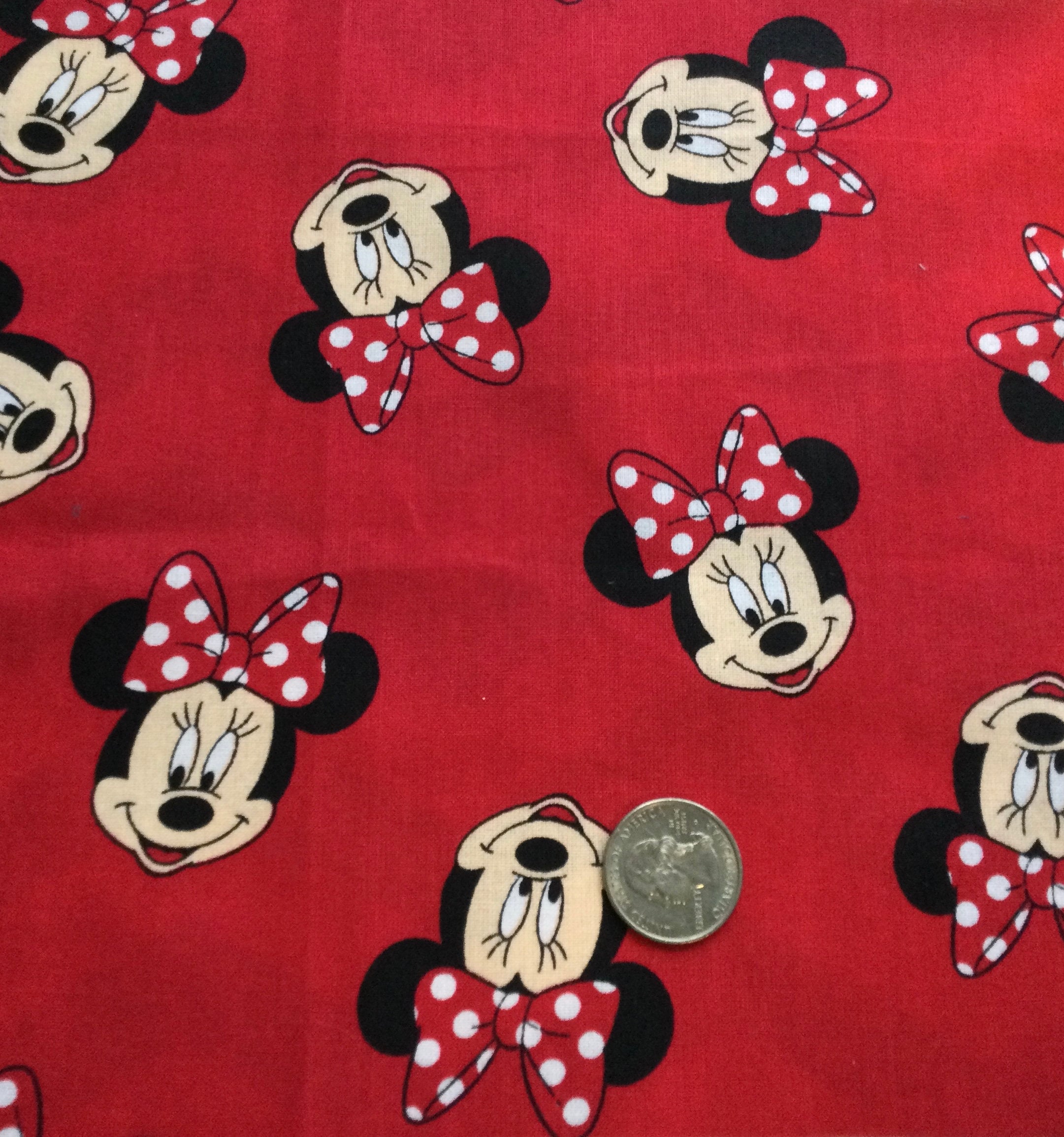 Minnie Mouse Fabric/sold by Half Yard/100% Cotton/mickey Mouse - Etsy