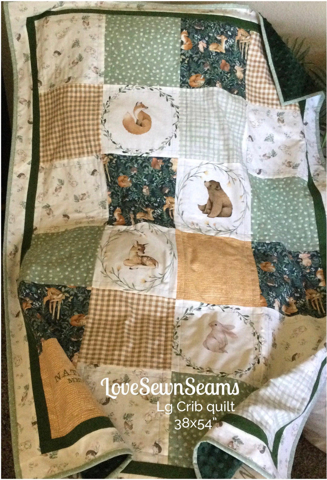 LITTLE Fawn and Friends Quilt/forest Friends/woodland Quilt/handmade in ...