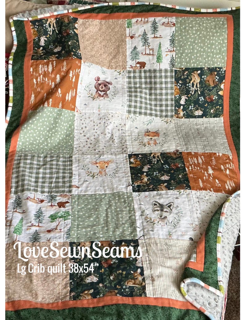 WOODLAND Cuddles/forest Friends Quilt/little Fawn Quilt - Etsy