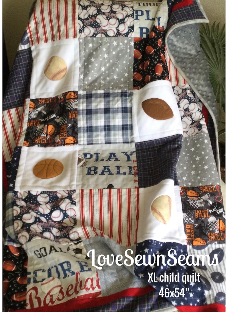 All Sport Quilt/sports Quilt/baseball*football*basketball*soccer/you ...