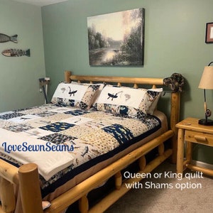 Lake House Quilt/fishing Quilt/outdoor Quilt/gone Fishing Quilt ...