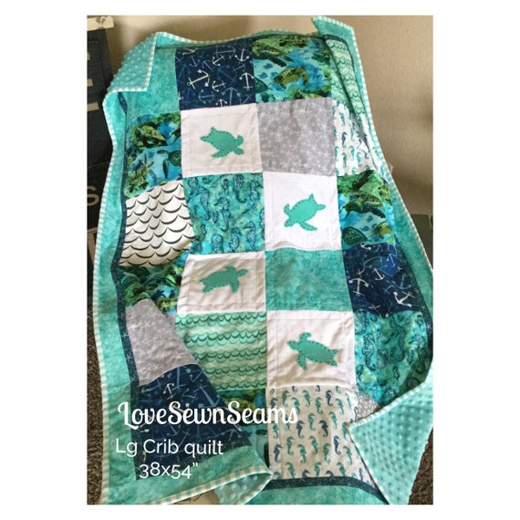 MADE TO Order/sea Turtle Quilt/sea Turtle Lovey/sea | Etsy