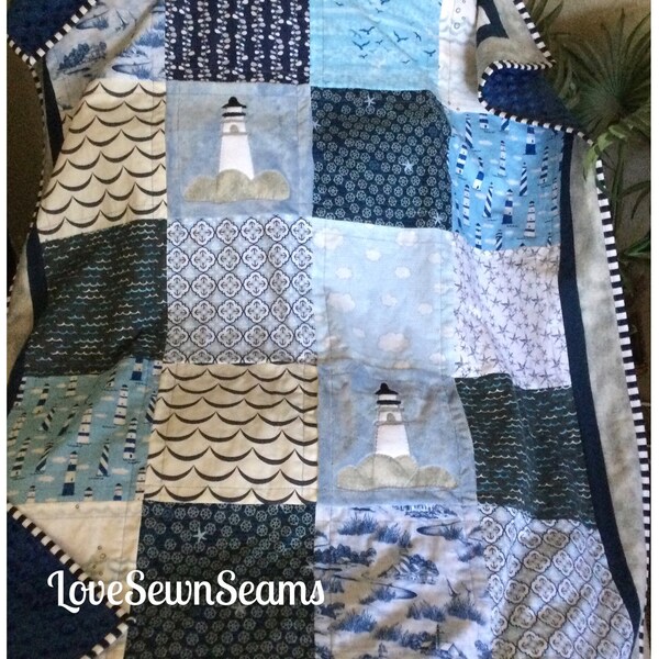 Lighthouse Quilt - Etsy