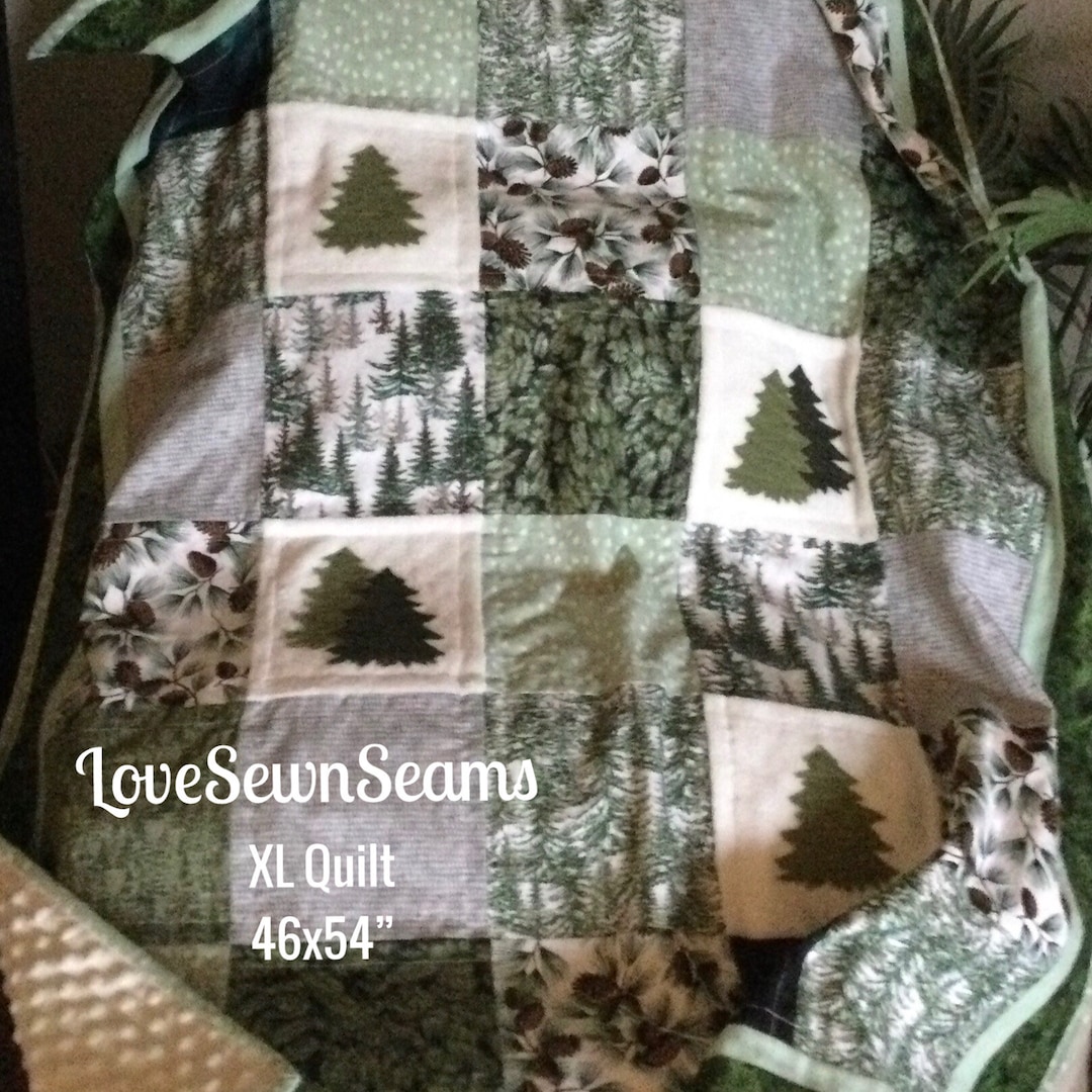 Nature Quilt/forest Quilt/woodland Quilt/evergreen Quilt/made to Order ...