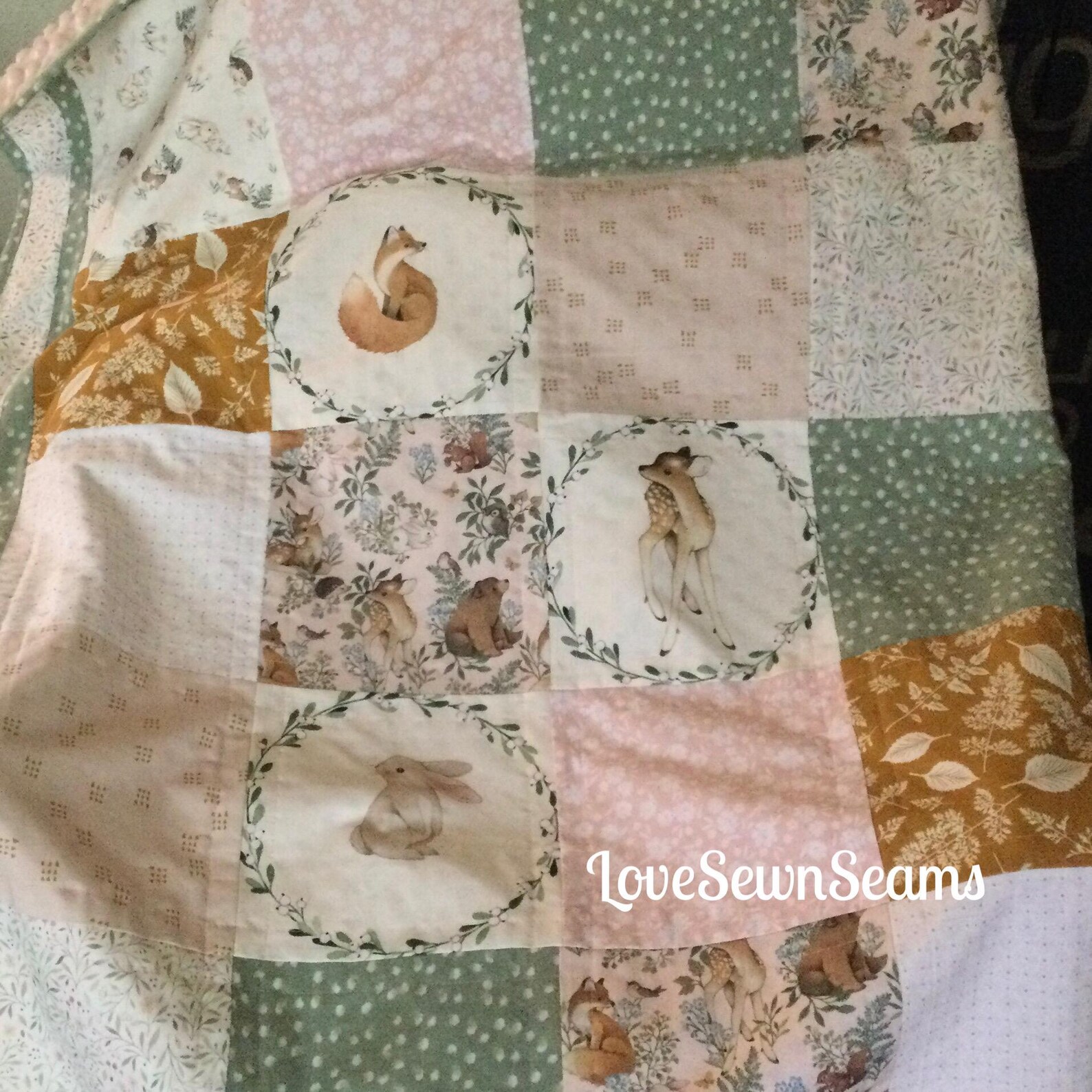 LITTLE Fawn and Friends Quilt/forest Friends/woodland Quilt/handmade in ...