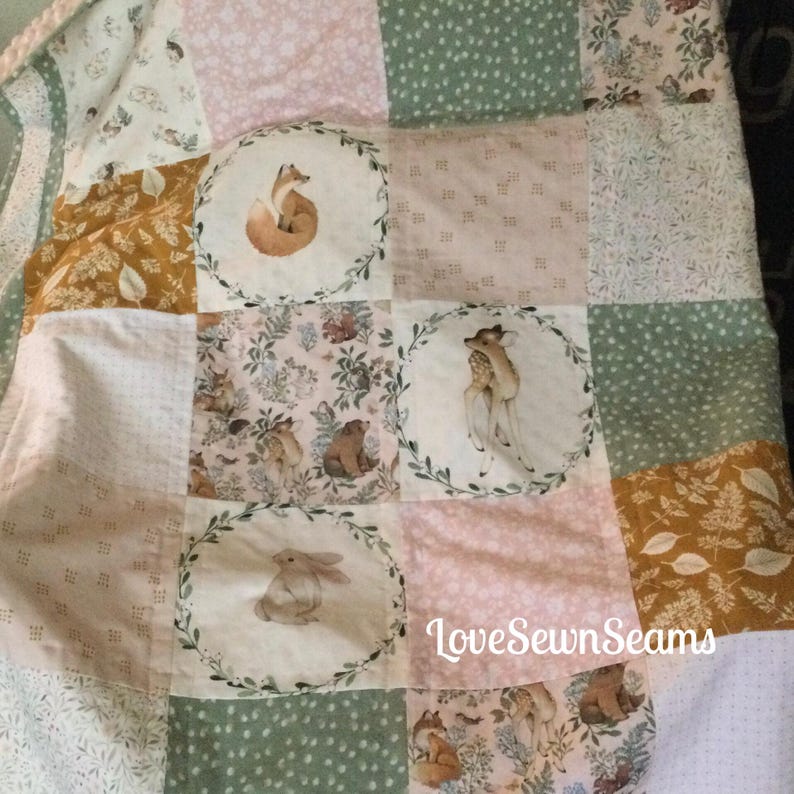 LITTLE Fawn and Friends Quilt/forest Friends/woodland Quilt/handmade in ...