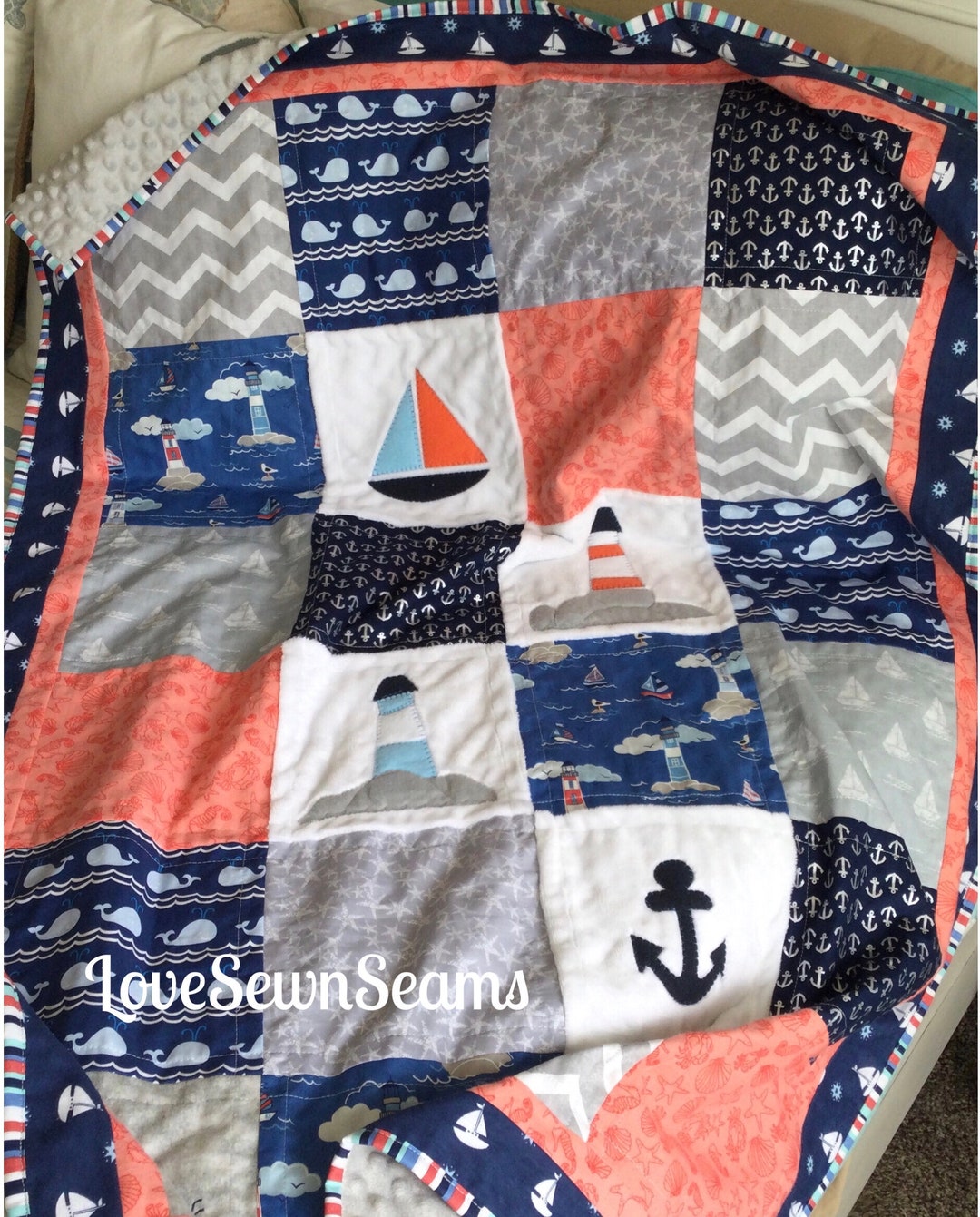 Sailing Quilt/lighthouse Quilt/ocean Quilt - Etsy