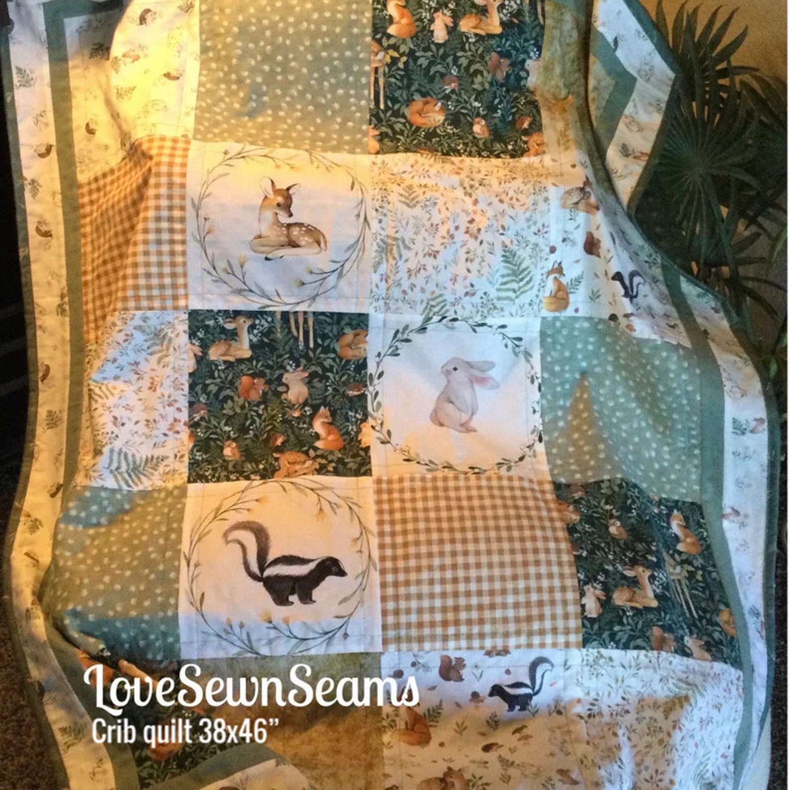 LITTLE Fawn and Friends Quilt/forest Friends/woodland Quilt/handmade in ...
