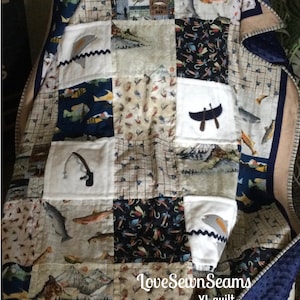 Lake House Quilt/fishing Quilt/outdoor Quilt/gone Fishing Quilt ...