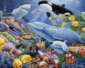 Dolphin Panel Fabric - Etsy