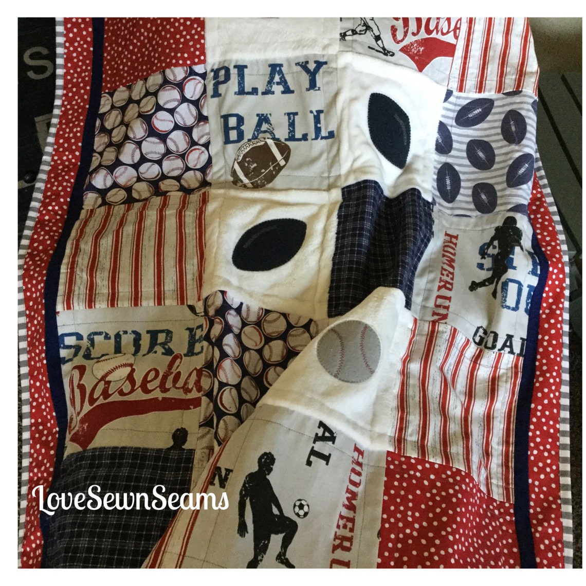 Sports Quilt/football Quilt/baseball Quilt/baseball Baby Quilt - Etsy
