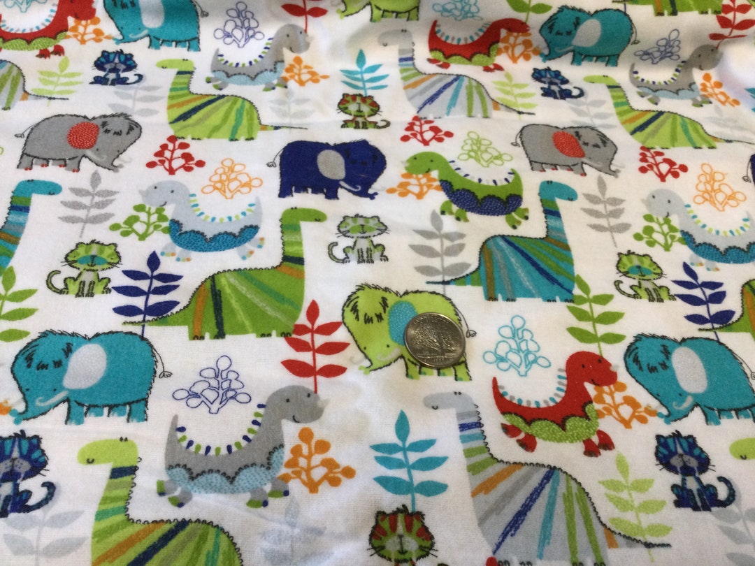 Dinosaur Fabric/sold by Yard/quality Flannel/dinosaur Flannel/dinosaurs ...