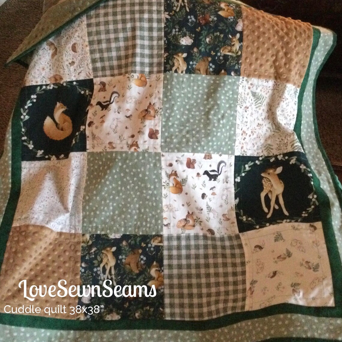 Little Fawn & Friends Quilt/forest Friends Quilt/pillow Optional - Etsy