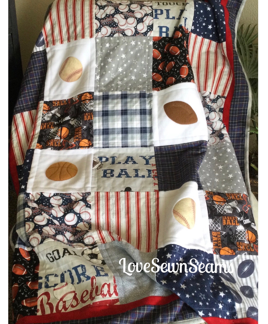 All Sport Quilt/sports Quilt/baseball*football*basketball*soccer/you ...