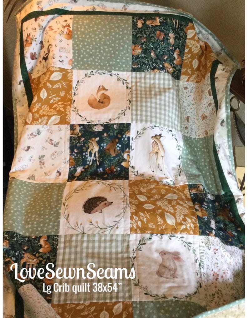 LITTLE Fawn and Friends Quilt/forest Friends/woodland Quilt/handmade in ...