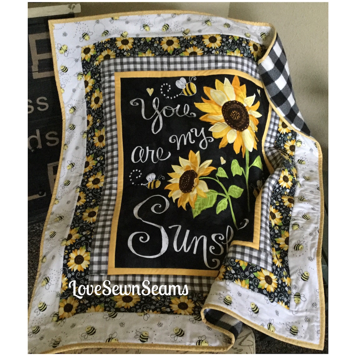 You Are My Sunshine Quilt/sunshine Quilt/sunflower Quilt/you Are My ...