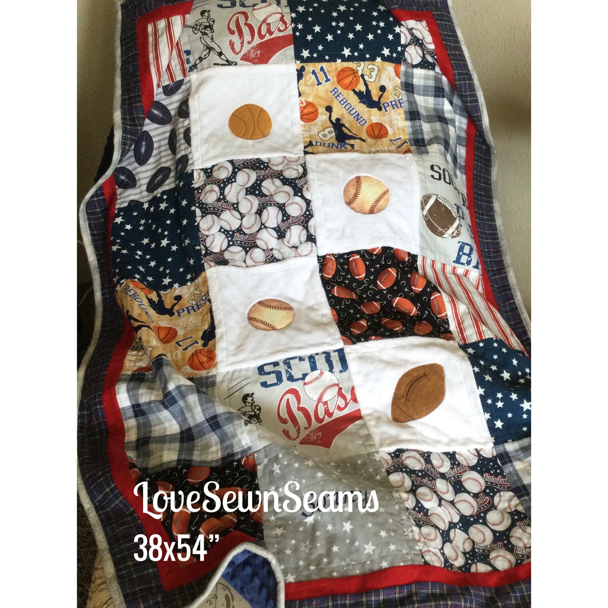 All Sport Quilt/sports Quilt/baseball*football*basketball*soccer/you ...