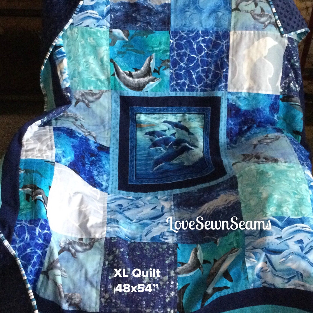 MADE TO ORDER: Dolphin Quilt/ocean Quilt/dolphin/dolphin Baby Quilt/sea ...