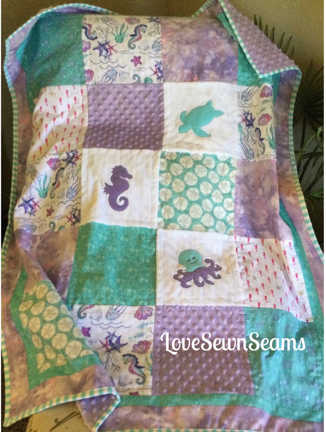 Ocean Time/coastal Quilt/ocean Quilt/sea Life Quilt - Etsy