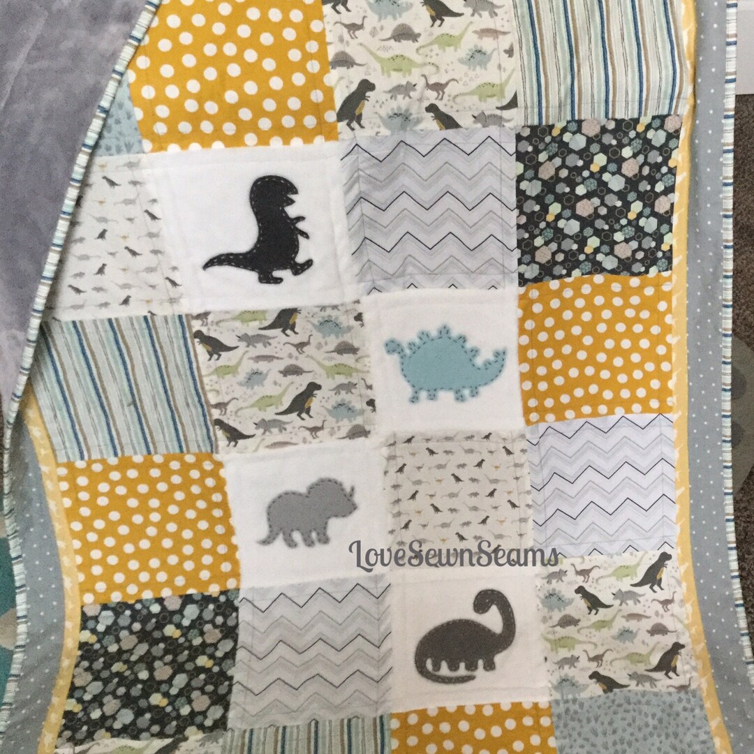 DINOSAUR Quilt/many Sizes/dino Minky Quilt - Etsy
