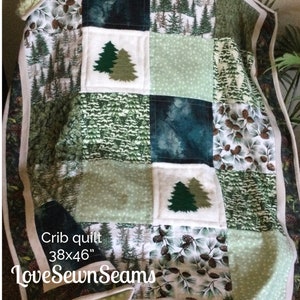 Nature Quilt/forest Quilt/woodland Quilt/evergreen Quilt/made to Order ...