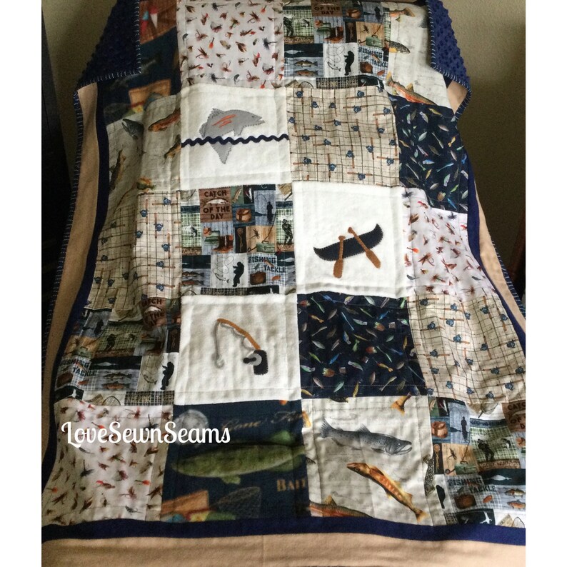 Lake House Quilt/fishing Quilt/outdoor Quilt/fish Quilt/gone - Etsy