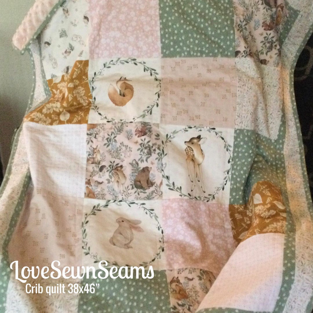 LITTLE Fawn and Friends Quilt/forest Friends/woodland Quilt/handmade in ...