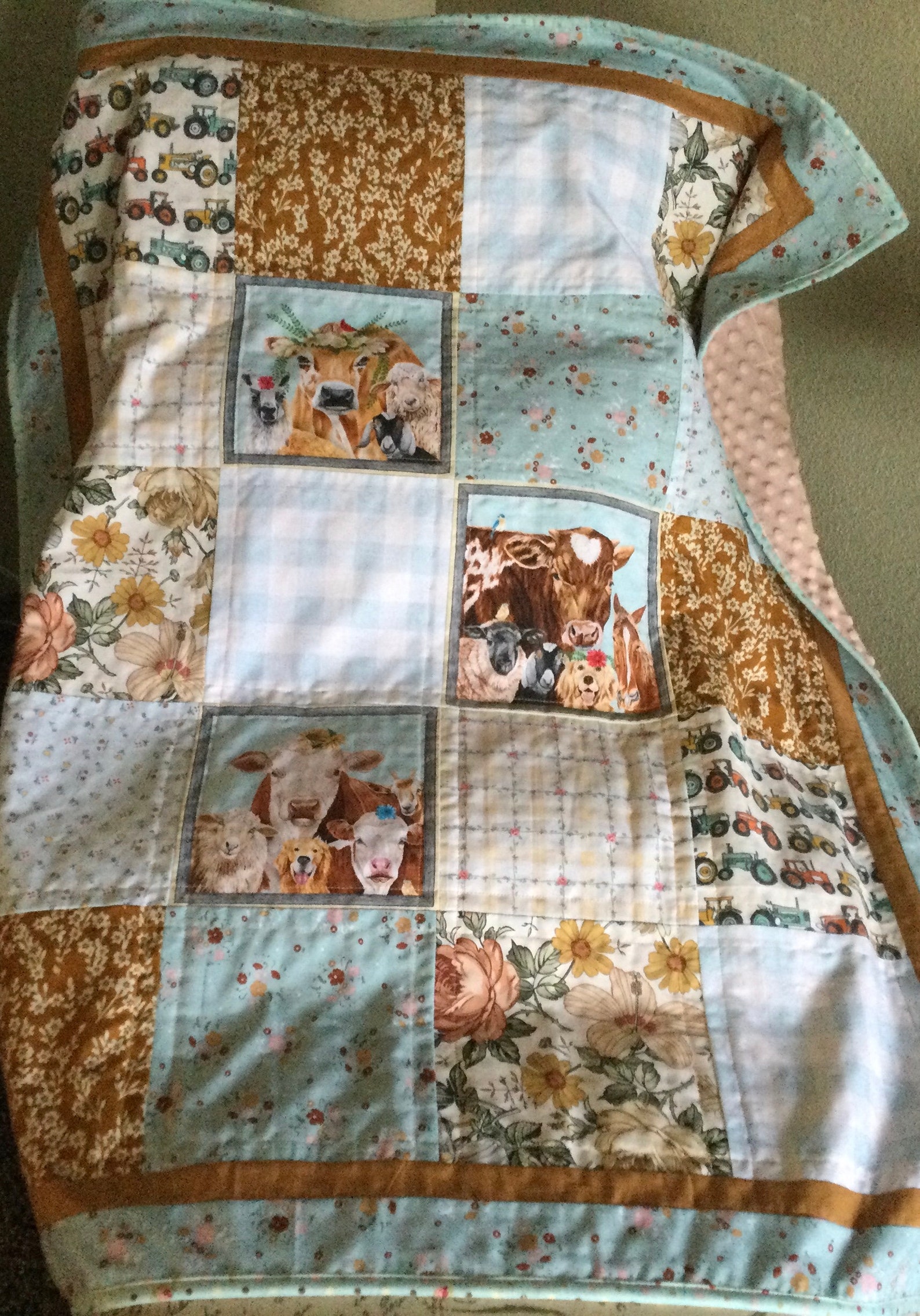 Farm Cow Quilt/farm Quilt/farm Animals/handmade in Usa/farmhouse Chic ...