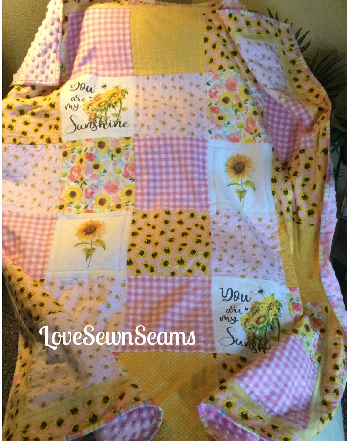 Sunflower Sunshine Quilt/you Are My Sunshine/sunflower Quilt - Etsy