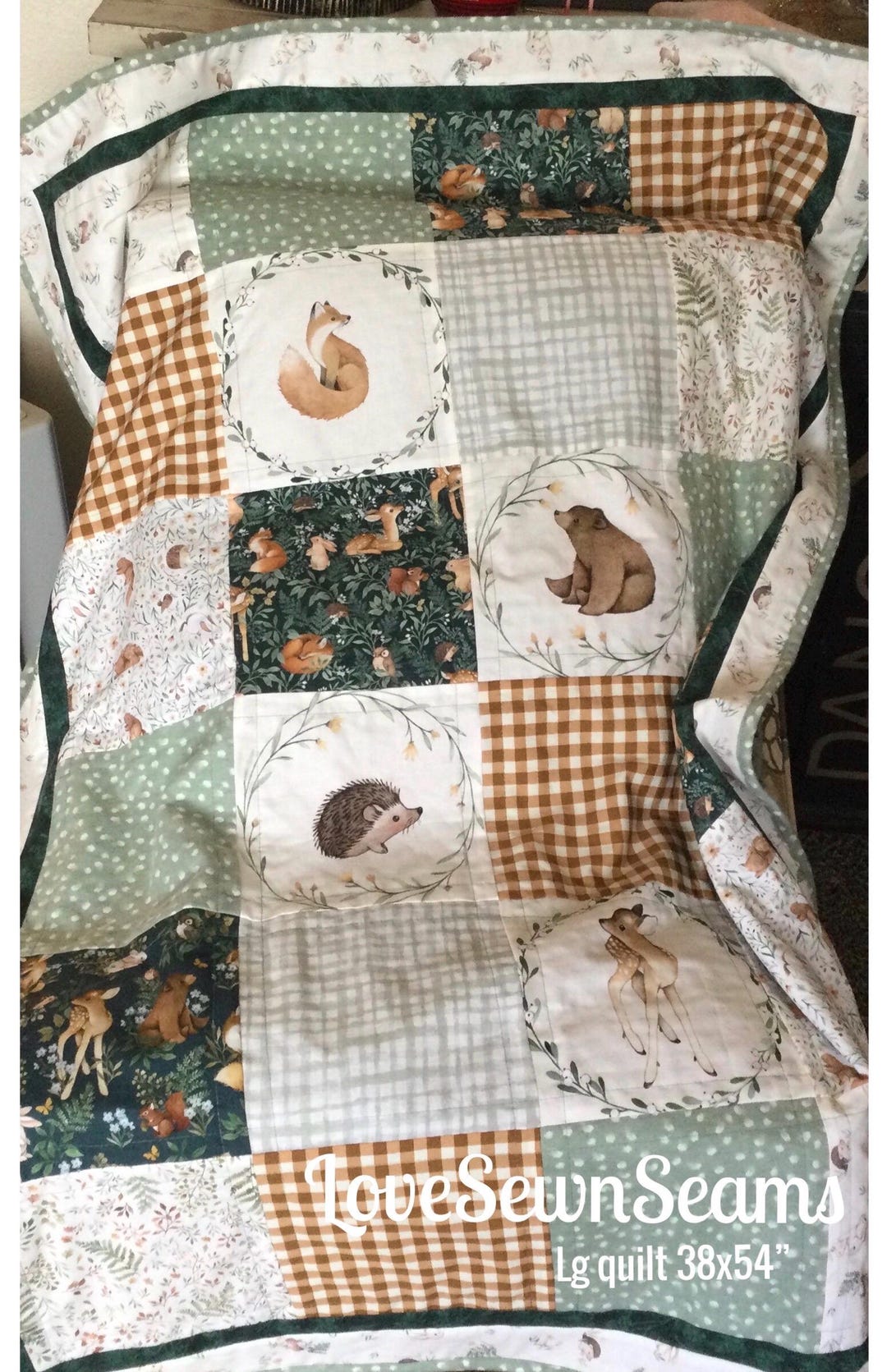LITTLE Fawn and Friends Quilt/forest Friends/woodland Quilt/handmade in ...