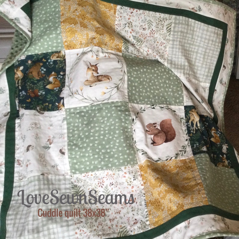 LITTLE Fawn and Friends Quilt/forest Friends/woodland Quilt/handmade in ...